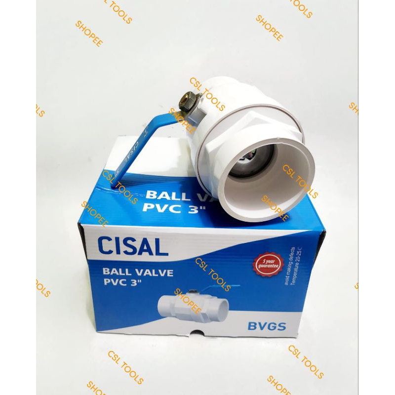 Jual Stop Kran PVC Gagang Stainless 3" inch CISAL / Ball Valve PVC ABS ...