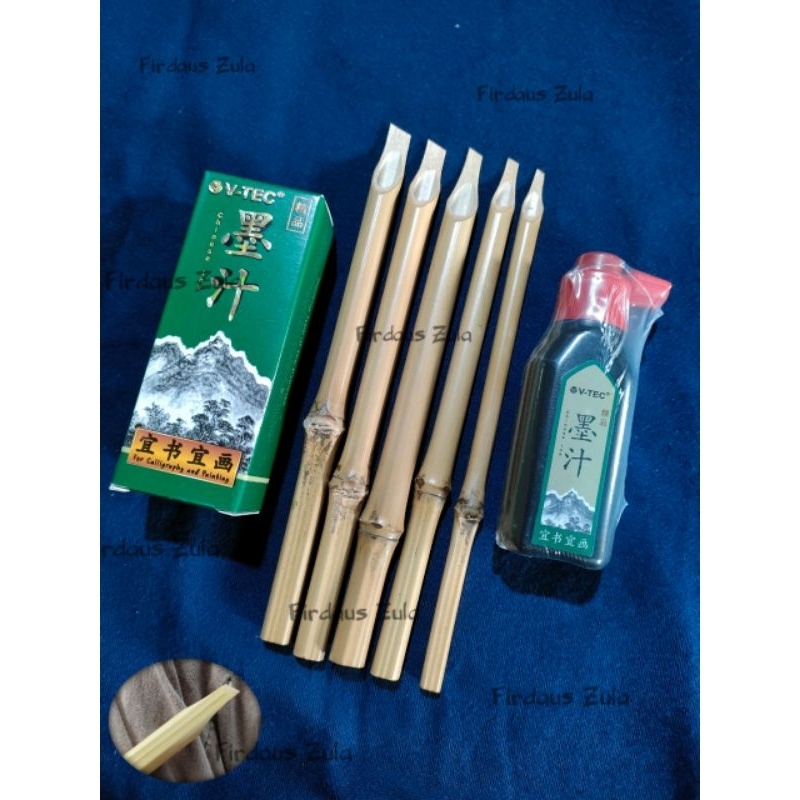 Jual Paket Qalam Bambu Cendani Pulpen Pena Khat Kaligrafi Arab | Shopee ...