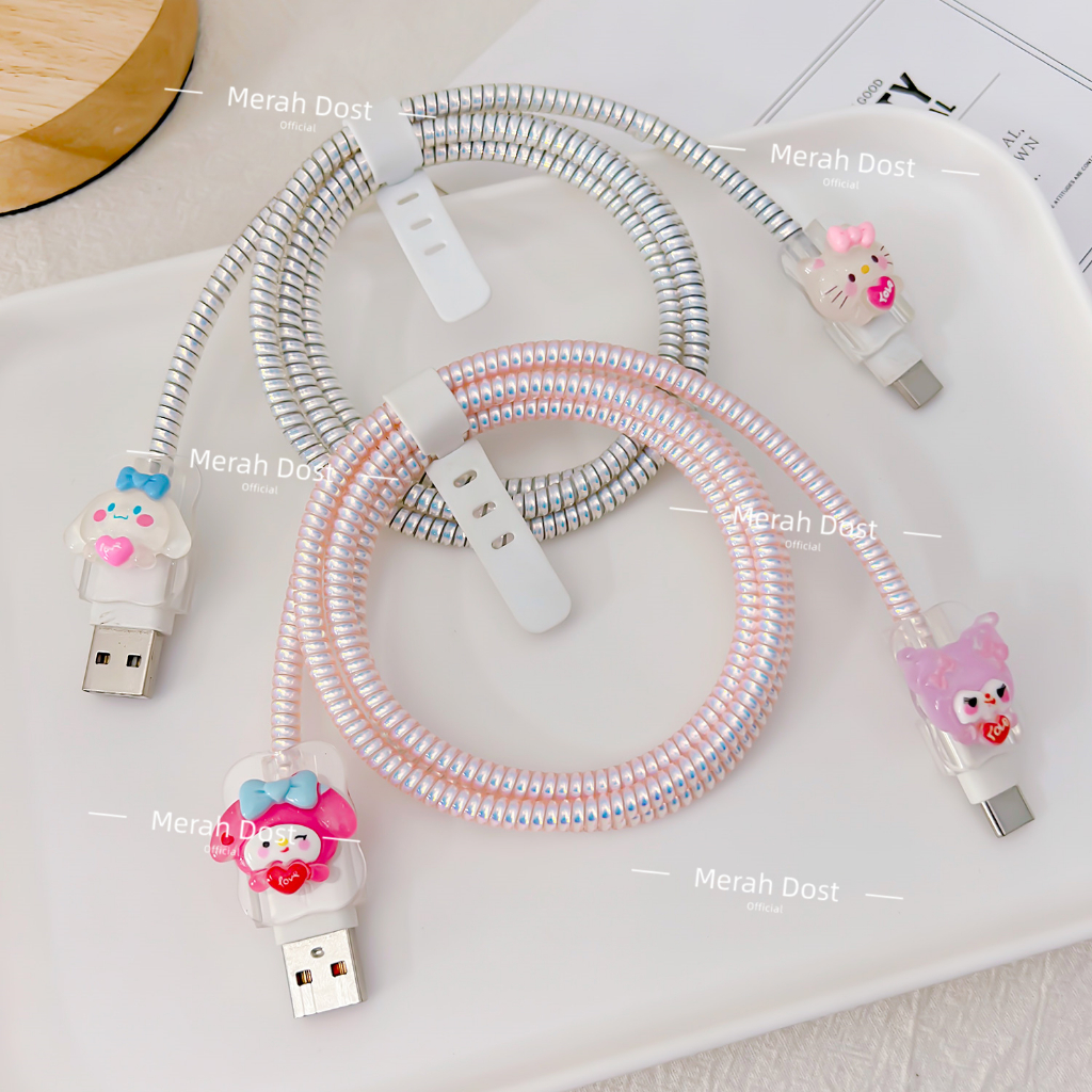 Jual 1 Set 4 item Pelindung Kabel Charger android Micro USB+Type-C dan ...