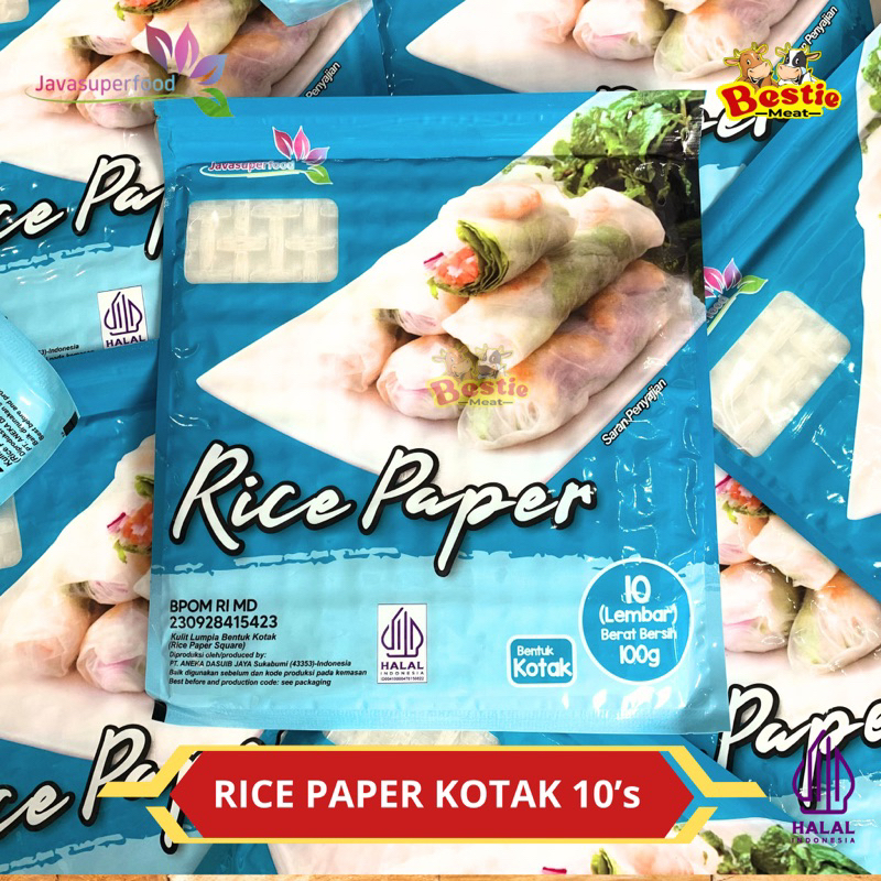 Jual JSF Rice Paper Spring Roll Ricepaper Kotak Isi 10 Lembar Halal ...