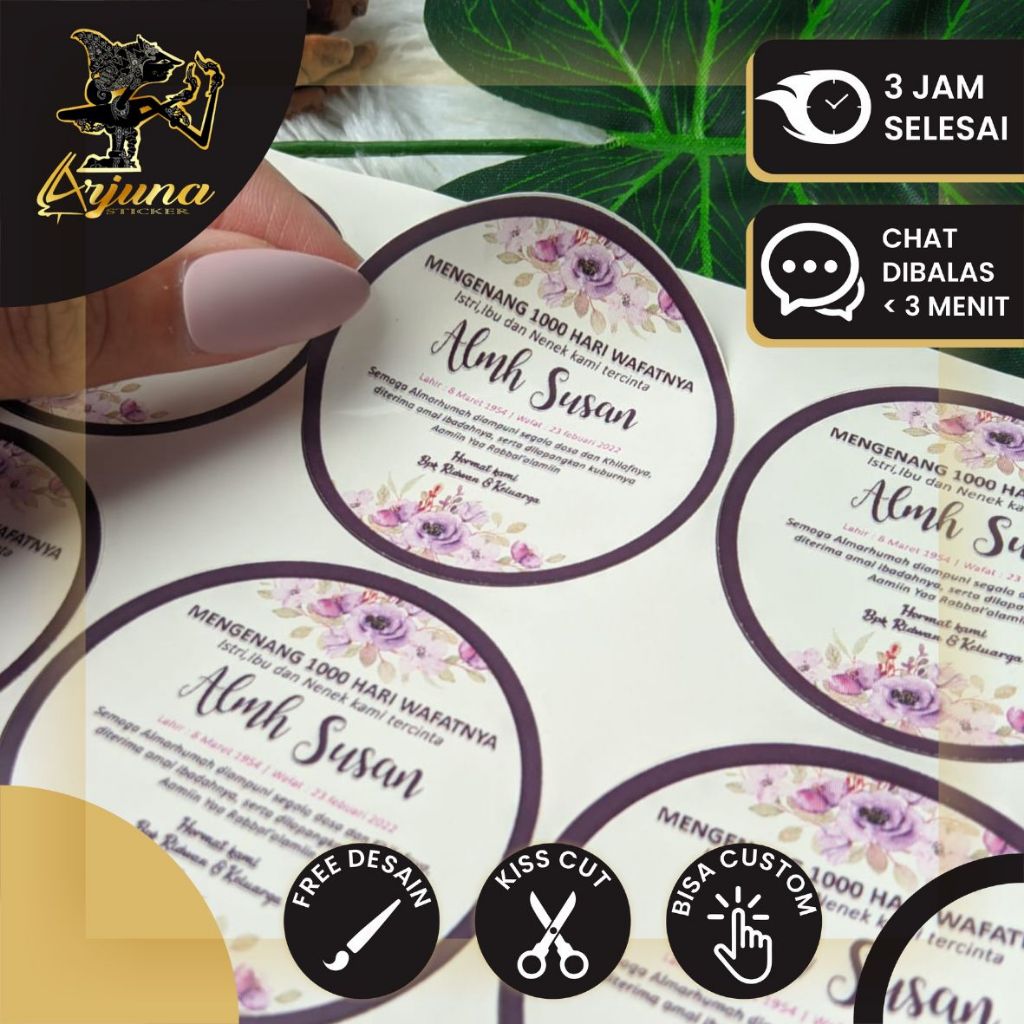 Jual 2-4 Sticker Label Bulat Mengenang Wafatnya Stiker Tahlil Mengenang ...