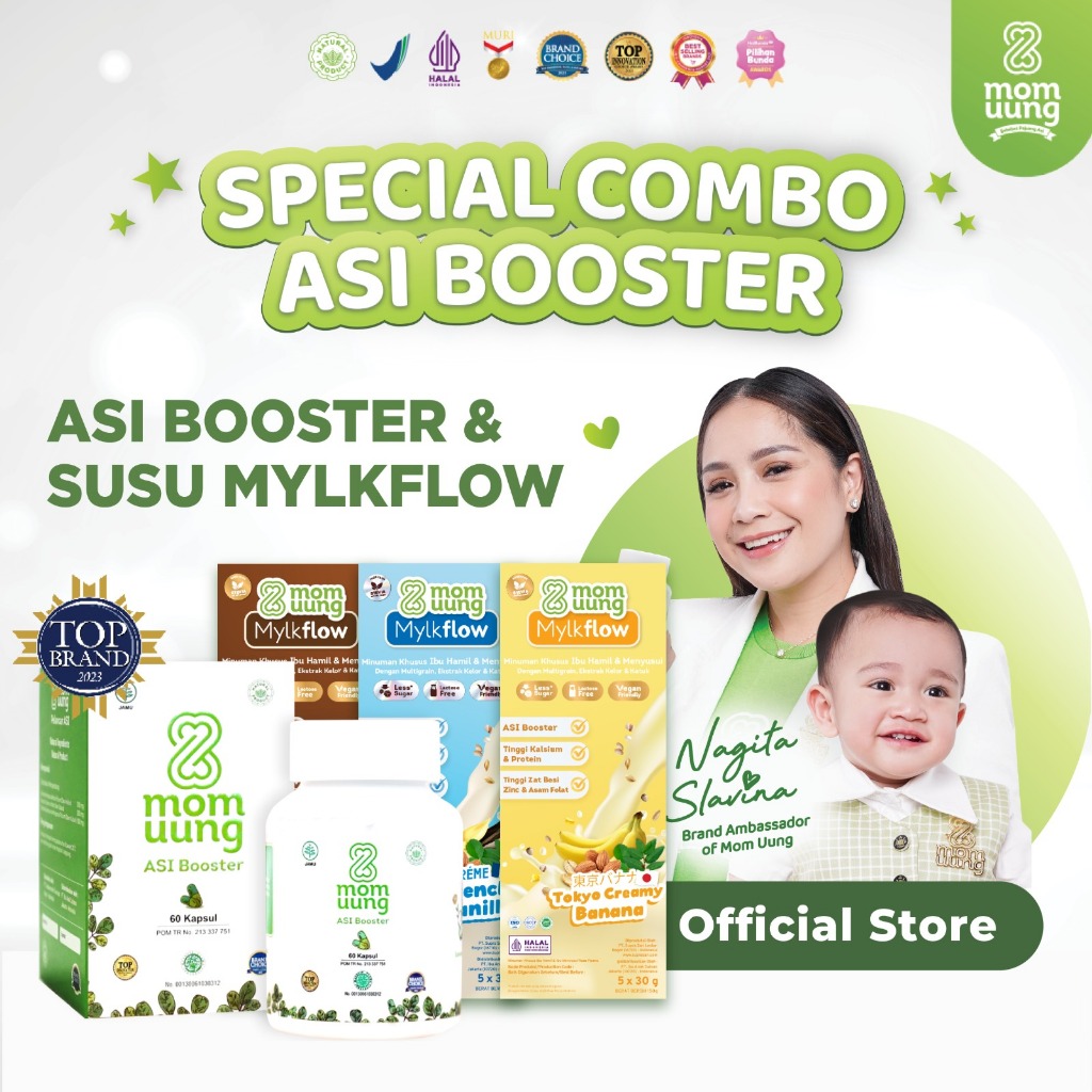 Jual Mom Uung Combo Booster ASI Booster 60 Kapsul & Susu Mylkflow ...