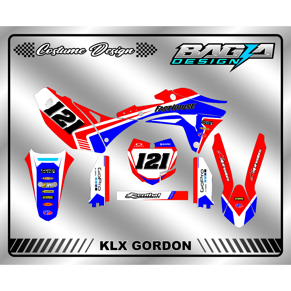 Jual STICKER DECAL KLX GORDON VARIASI MOTOR STRIPING FULL BODY CUSTOME ...