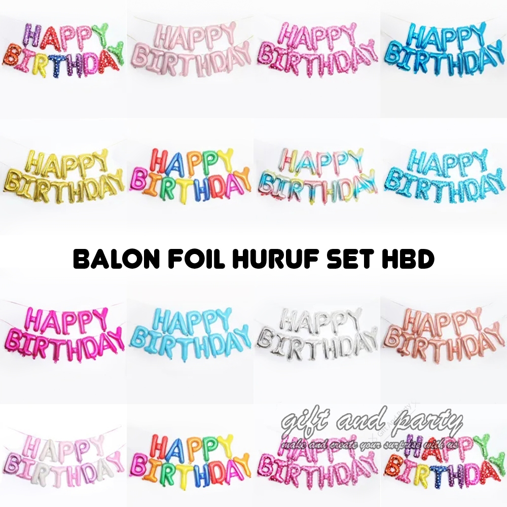 Jual Balon Foil Happy Birthday / Balon Set Happy Birthday / Balon HBD ...