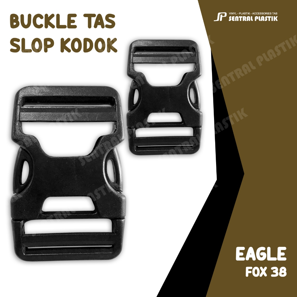 Jual Buckle Tas/Slop Kunci Kodok Plastik Hitam Eagle FOX 38 acetal (1 ...