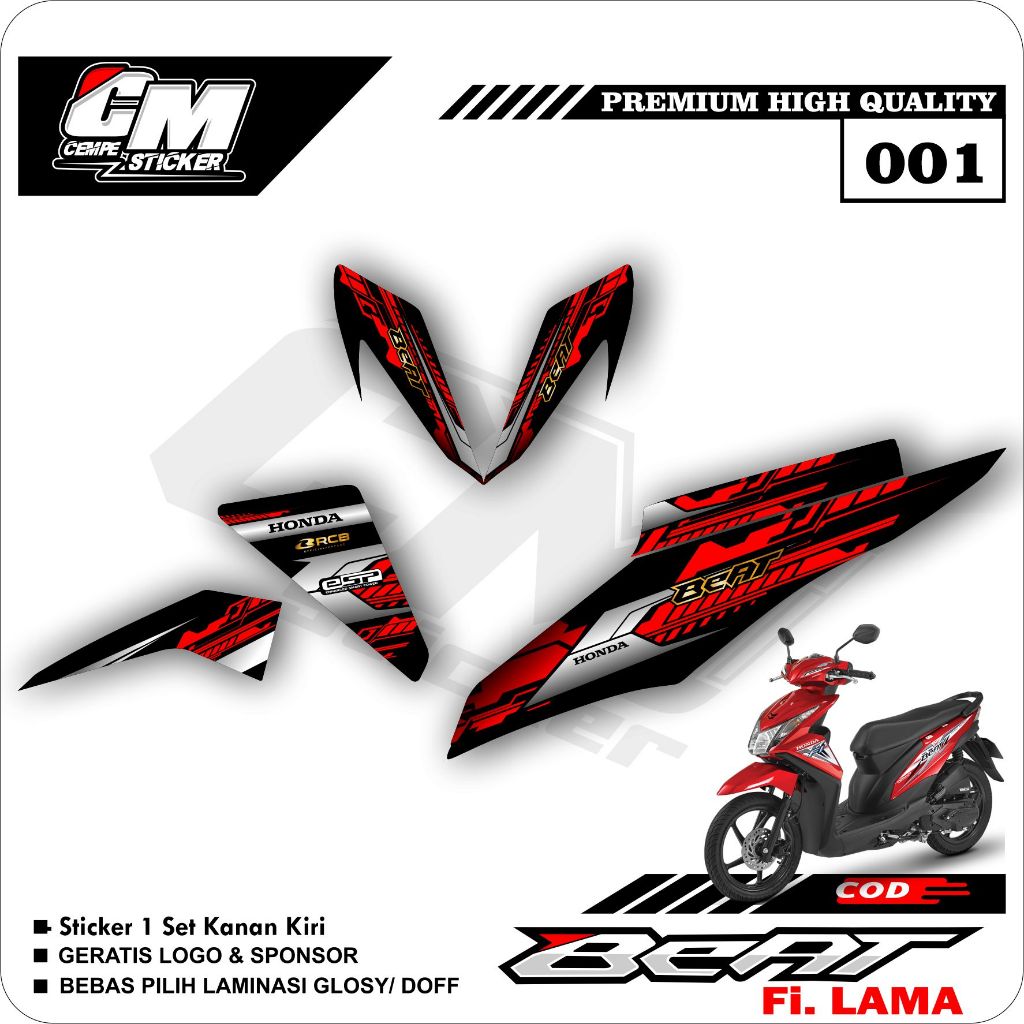 Jual Stiker Lis Variasi Beat Fi Lama 2012 - 2015 Decal Striping Standar ...