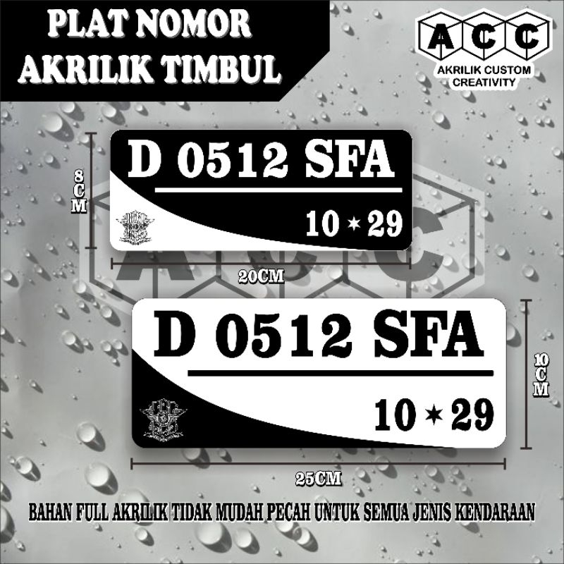 Jual PLATE NOMOR MOTOR AKRILIK TIMBUL CUSTOM | Shopee Indonesia