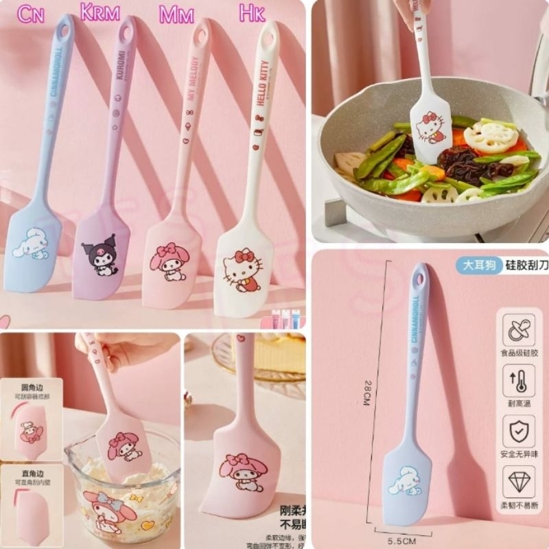 Jual CL Spatula silicon Kuromi Cinnamoroll My Melody Hello Kitty Ori ...