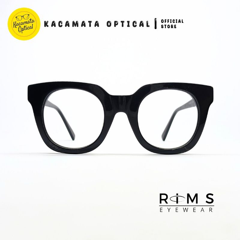 Jual RIMS EYEWEAR - Frame RIMS31085 Kotak Hitam Glossy Plastik Acetate ...