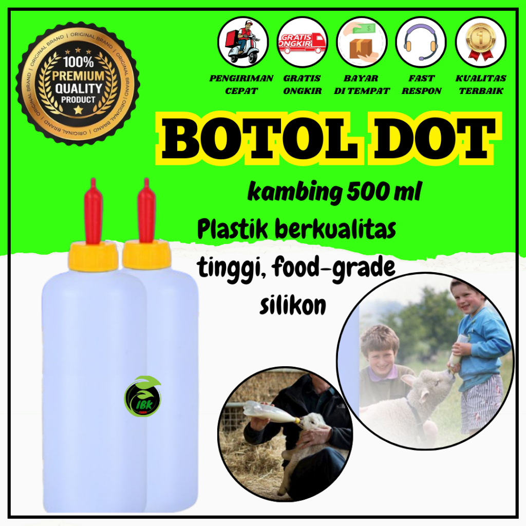 Jual DOT+BOTOL CEMPE ANAK KAMBING DOMBA UKURAN BOTOL 500 ML HEWAN ...
