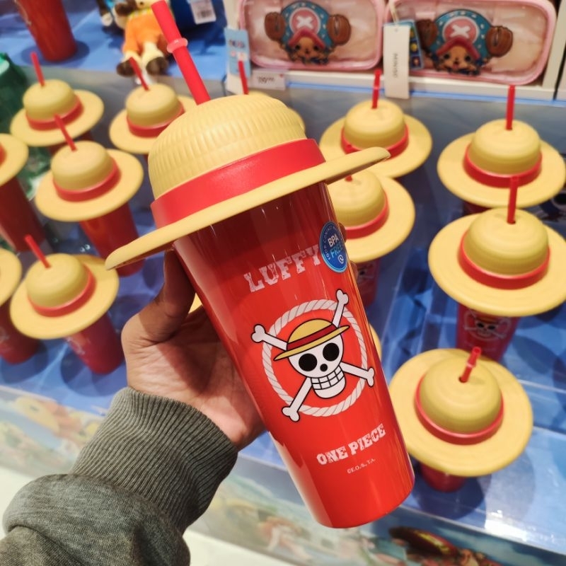 Jual Miniso Botol Minum One Piece Bentuk Topi Jerami Luffy Dengan ...