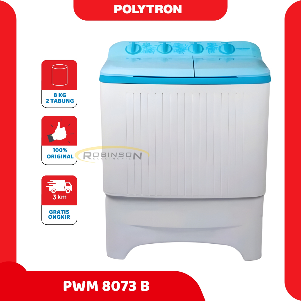 Jual Mesin Cuci Dua Tabung Polytron PWM 8073 B | Shopee Indonesia
