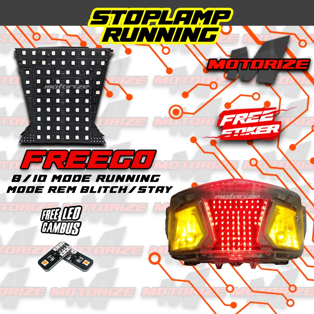 Jual LAMPU LED REM RUNNING FREEGO STOPLAMP RUNNING 8 10 MODE AUTO ...