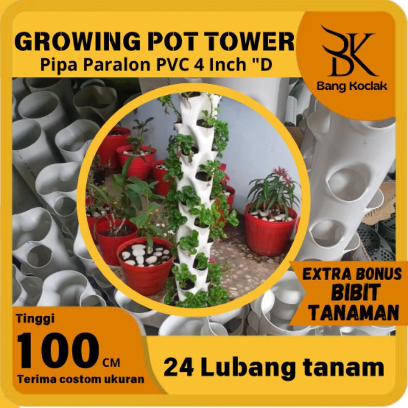 Jual Growing Pot Tower, pot tanaman, pot bunga, pot estetik, vas bunga ...