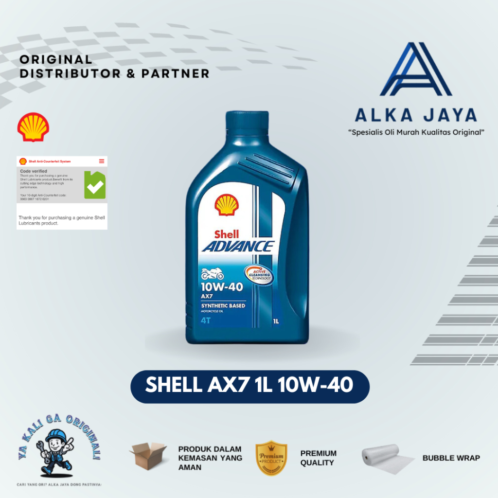 Jual Shell Advance AX7 10W-40 (1L) Oli Motor, AX7 1L ORIGINAL SHELL 100 ...