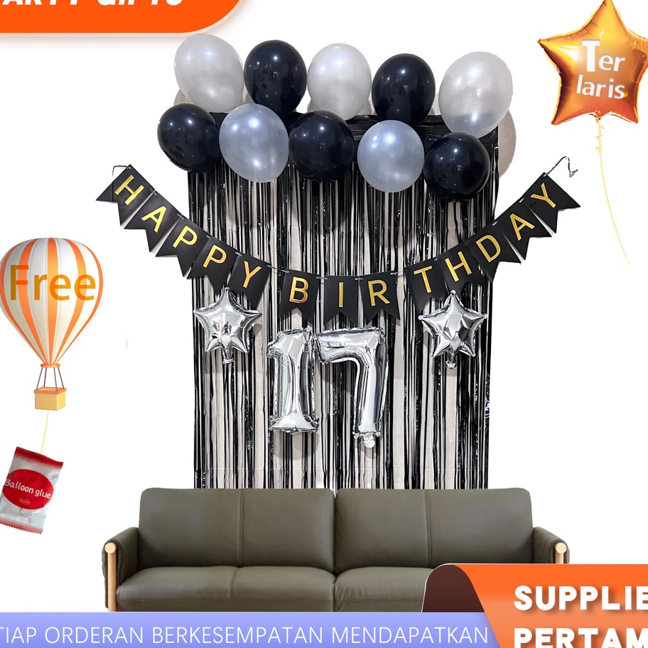Jual PRODUCT TERPOPULER Paket Set Balon Dekorasi Ulang Tahun Simpel Perlengkapan Pesta Ultah ...