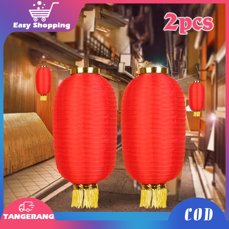 Jual 2pcs Lampion Lonjong Merah 10 Inch Lampion Capsule Jepang Lampion ...