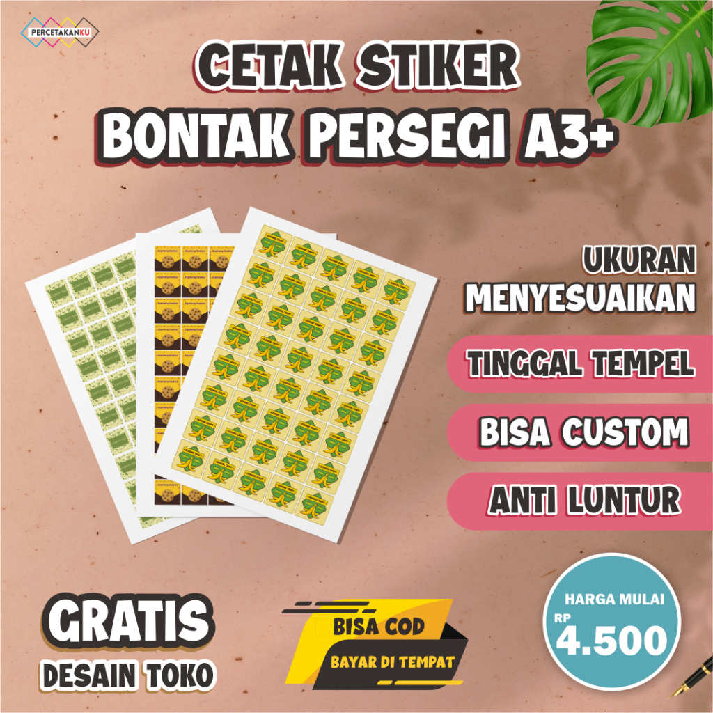 Jual Stiker BONTAC A3+ Cutting BULAT Label Kemasan atau Logo | Shopee ...