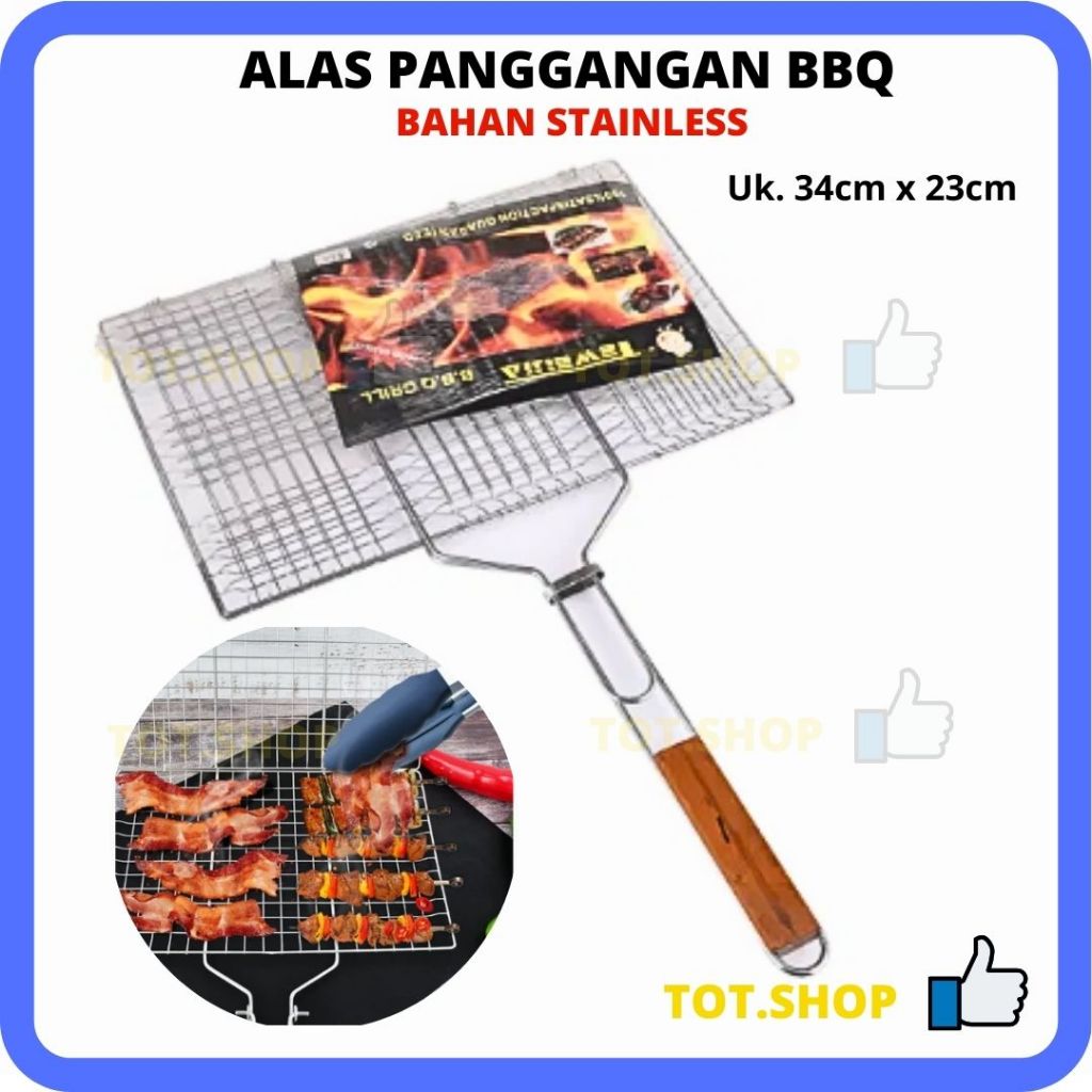 Jual Alat Panggangan BBQ Grilled Clip Stainless Steel Basket Grill ...
