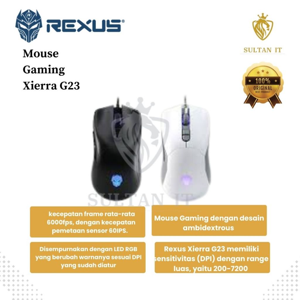 Jual Rexus Mouse Gaming Xierra G23 ORIGINAL | Shopee Indonesia