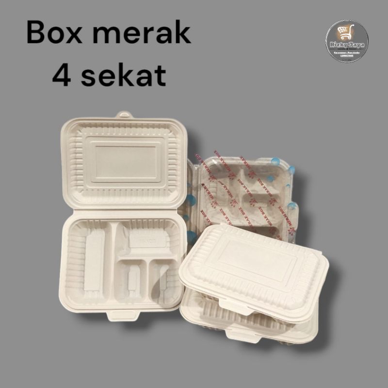 Jual TEMPAT MAKANAN/BENTO SEKAT PUTIH/BOX MERAK/STEROFOAM TEBAL EMPAT ...