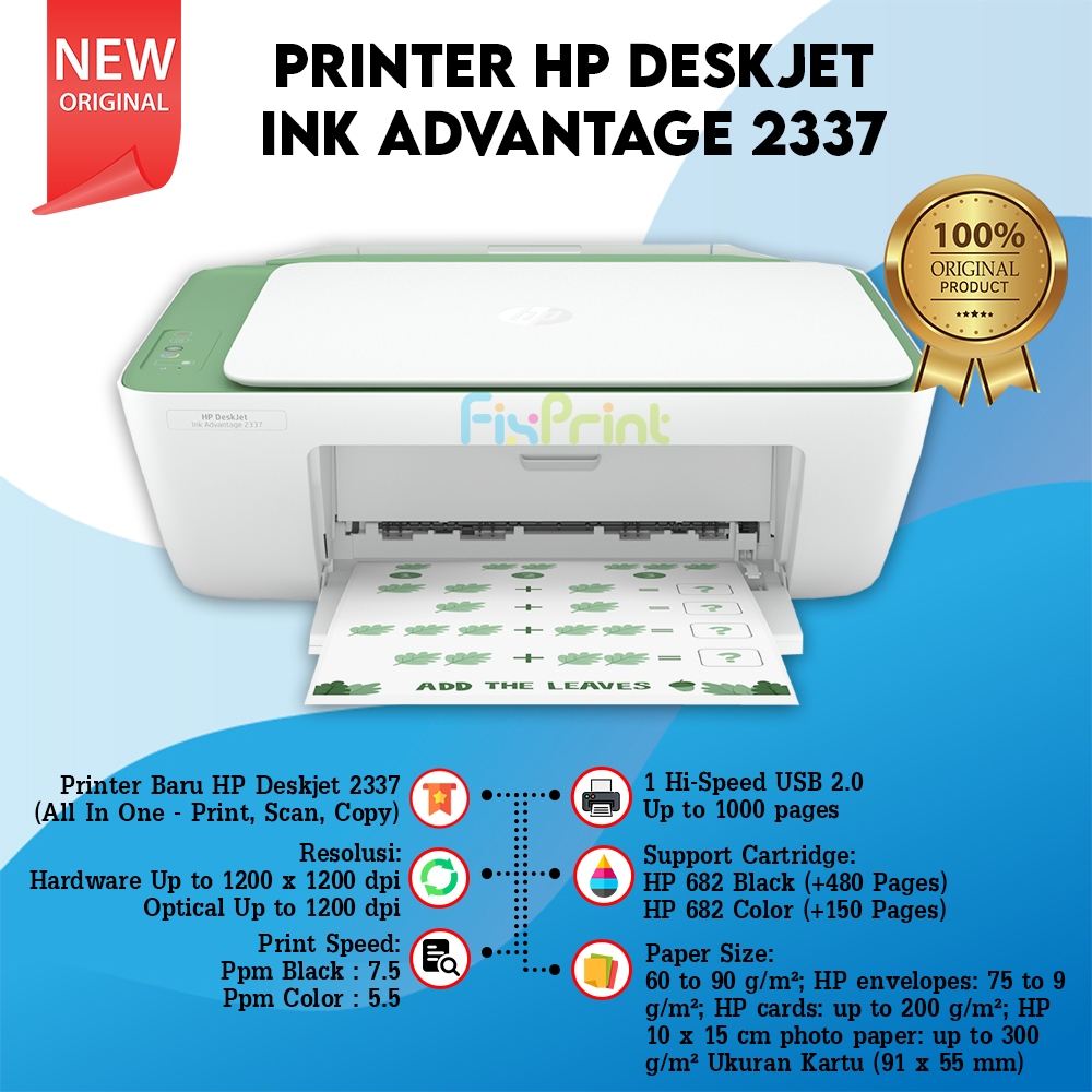 Jual Printer HP Deskjet 2335 2336 2337 Print Scan Copy Advantage 2875 AIO Multifunction Wireless ...