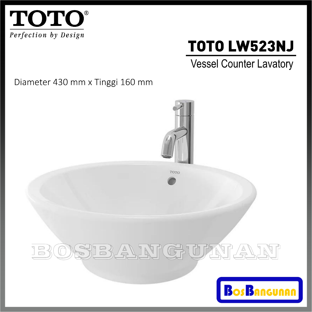Jual Wastafel Counter TOTO LW523NJ / Washtafel Meja TOTO LW523NJ / Wastafel Mangkuk Meja TOTO LW ...