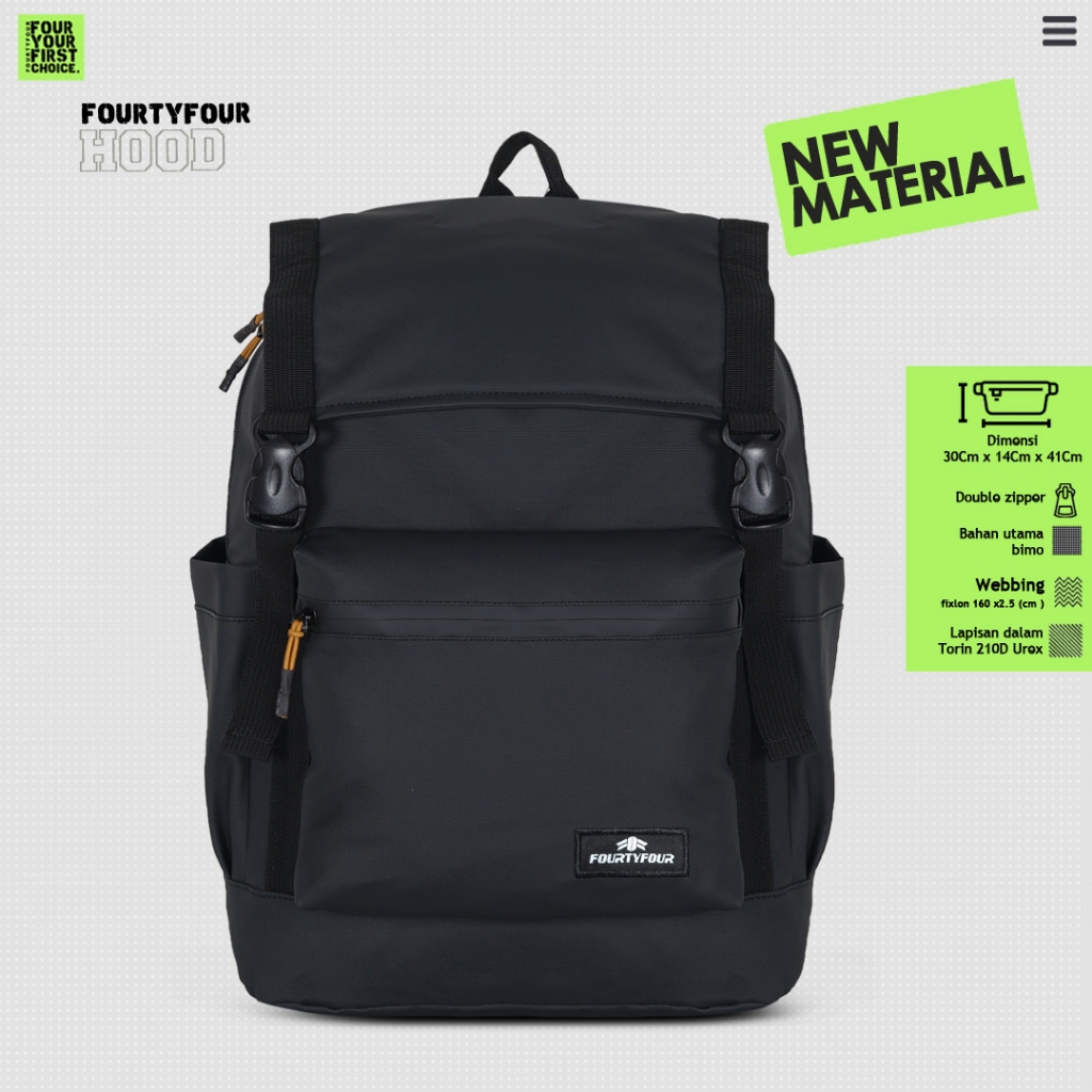 Jual FOURTYFOUR HOOD - Tas Ransel Pria Waterproof - Tas Backpack ...