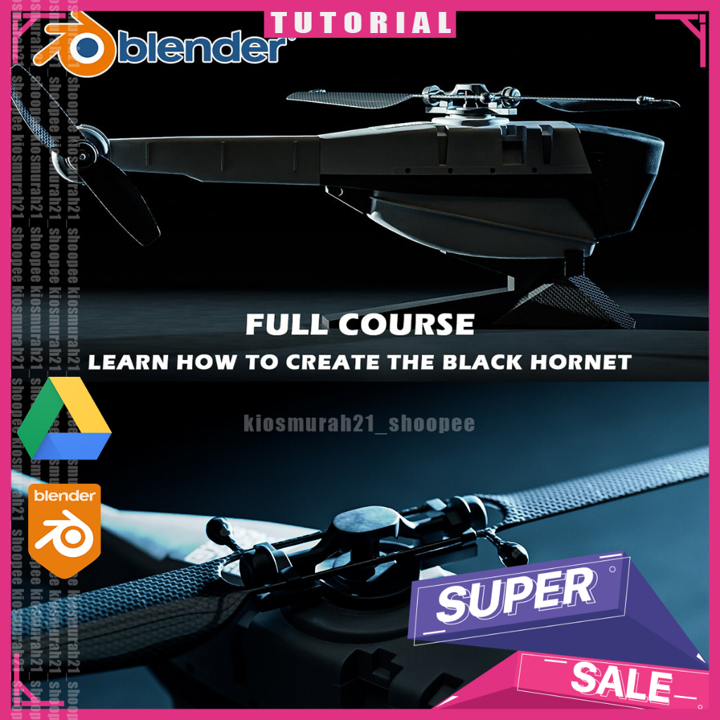 Jual Blender Learn How To Create The Military Black Hornet Drone - Blender 3D Tutorial | Shopee ...