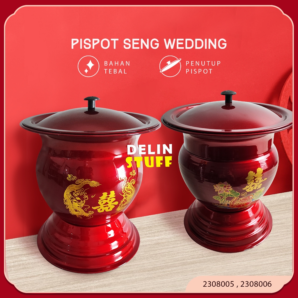 Jual Pispot Seng Tebal Pispot Wedding Pispot Sangjit Feng Long Yin Yang ...