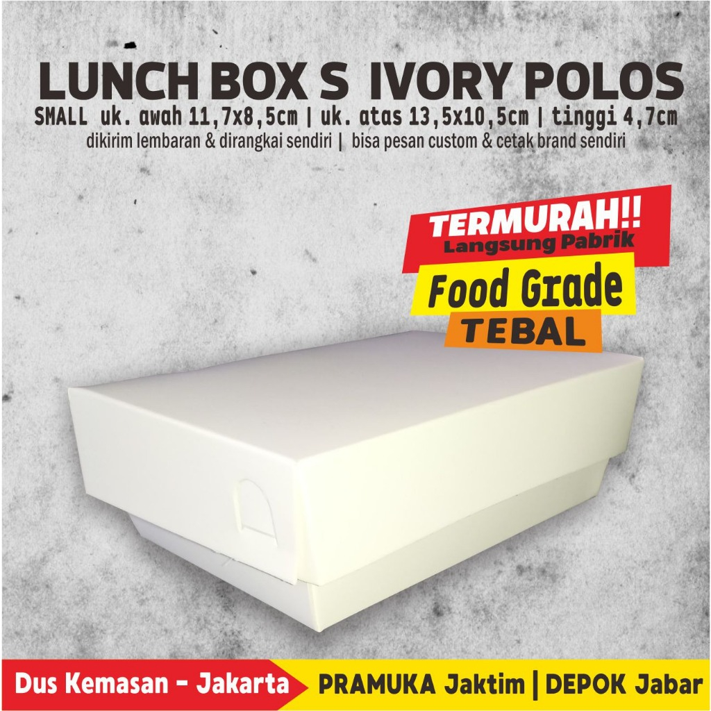 Jual Paper Lunch Box S Polos Ivory Foodgrade | Shopee Indonesia