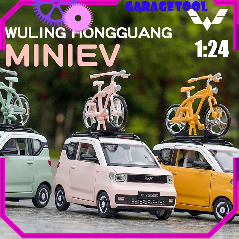 Jual GT| Diecast MiniEV Wuling MINI EV1:24 Full Accesories Charging station Sepeda Bagasi ...