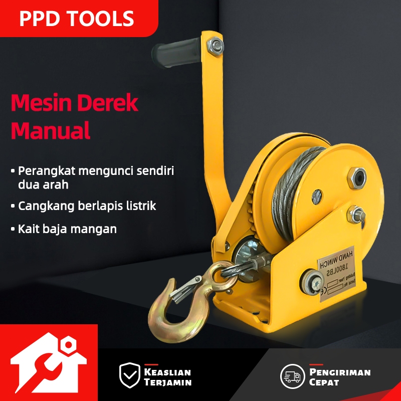 Jual PPD Hand Winch Katrol Winch Manual Engkol Tangan Dua Arah Mengunci ...