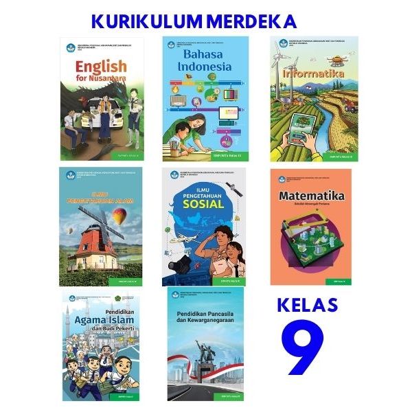 Jual Buku Kelas 9 / IX SMP B Indonesia Inggris IPA IPS PKN Matematika Informatika Agama ...