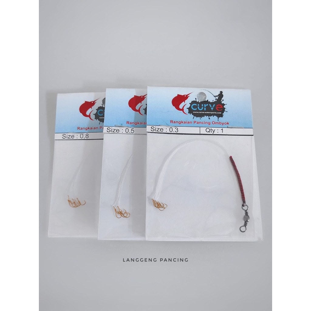 Jual Pancing Gombyok Kail Pancing Rangkaian Rampok Curve Size 0.3 0.5 0 ...