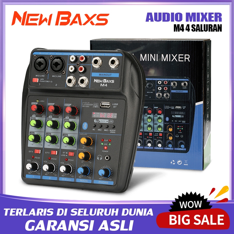 Jual NEW BAXS Mixer Audio Profesional M4 mixer kecil 4 saluran ...