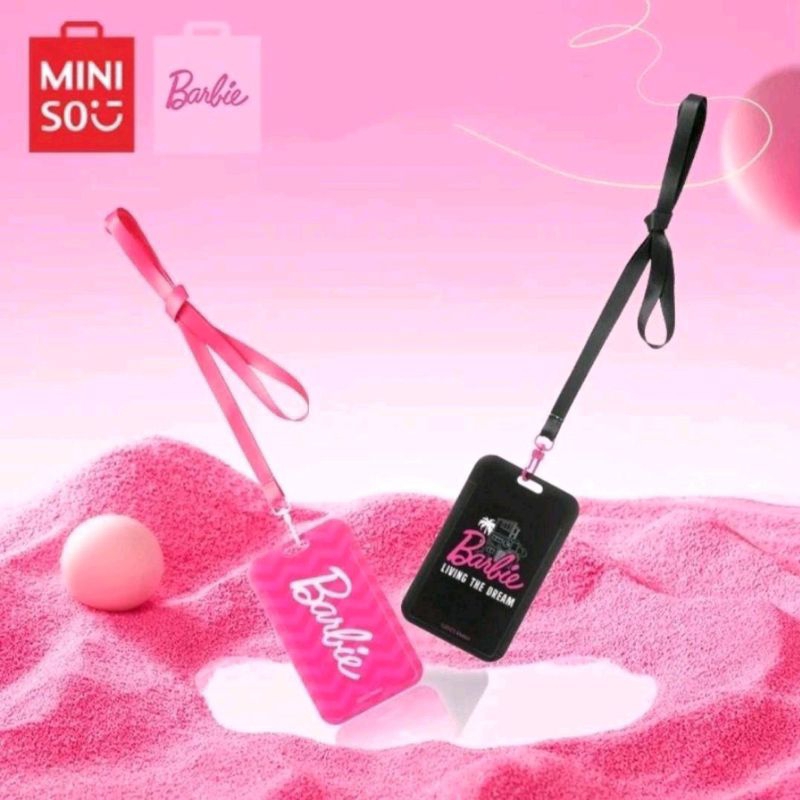 Jual Miniso-Card Holder Keychain Original Miniso Barbie Id Card Name ...