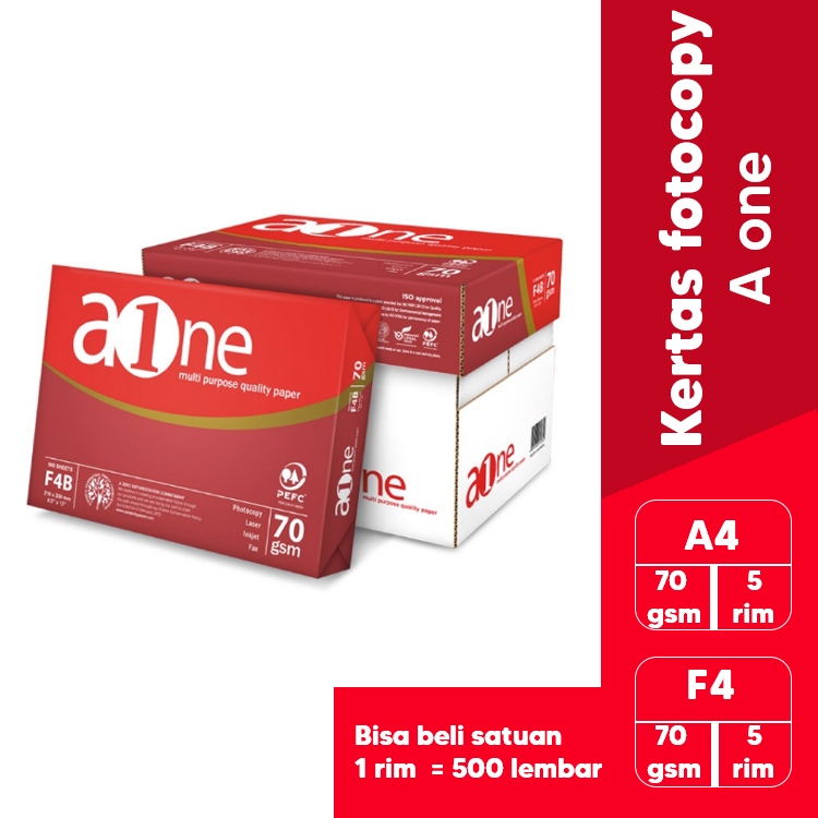 Jual Kertas Hvs Aone A4 F4 70 gram 1 Rim 500 Lembar | Shopee Indonesia