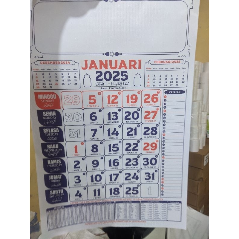 Jual KALENDER DINDING / KALENDER MASEHI 2025 | Shopee Indonesia