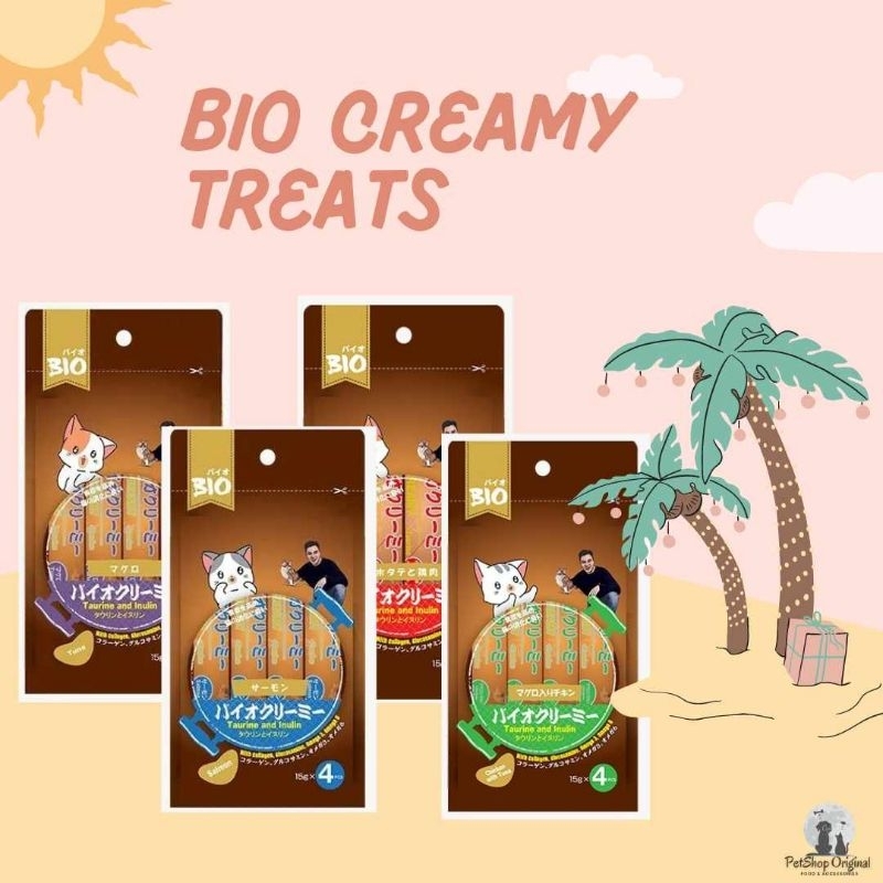 Jual Bio Creamy Treats Snack Kucing All Variant 60gr per Pack | Shopee ...