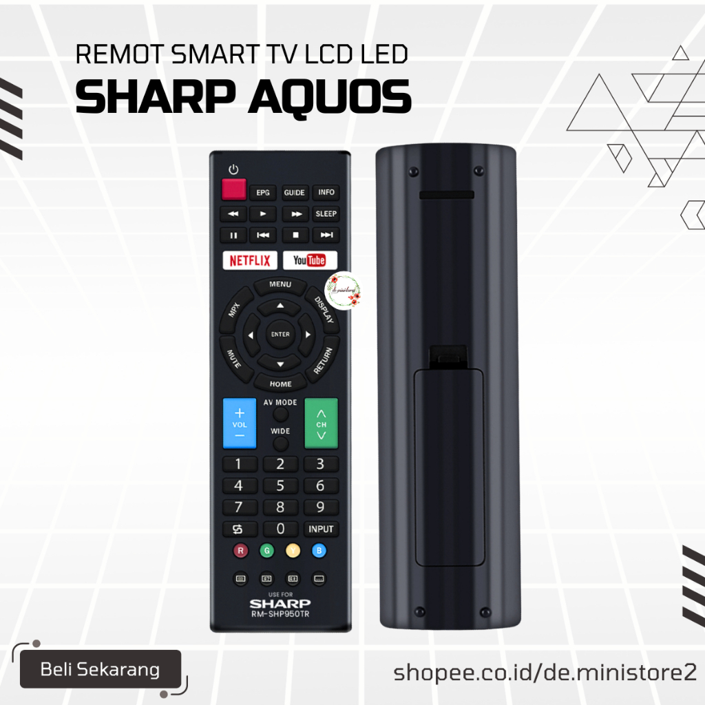 Jual Remot Remote TV Sharp Aquos LCD LED Smart TV GB234WJSA -GB275WJS ...