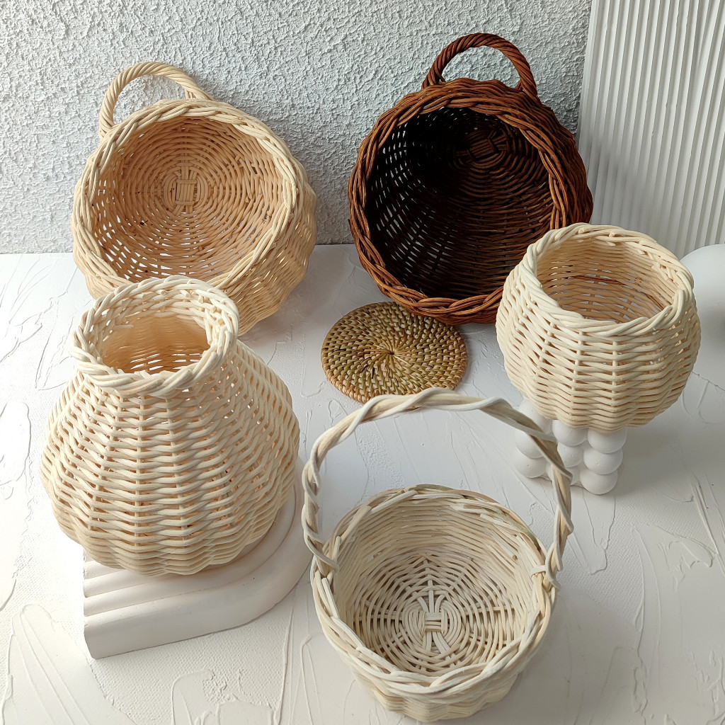 Jual Vas Bunga Anyaman Rotan - Dekorasi Meja Rumah Aesthetic - Pot ...