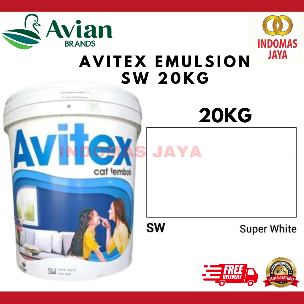Jual CAT TEMBOK AVITEX SUPER WHITE SW 25KG - CAT TEMBOK INTERIOR ...