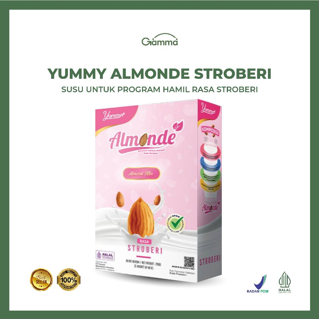 Jual YUMMYS ALMONDE BOX RASA STROBERI - Promil sampai TM 2 | Mengurangi Mual & Resiko Stunting ...