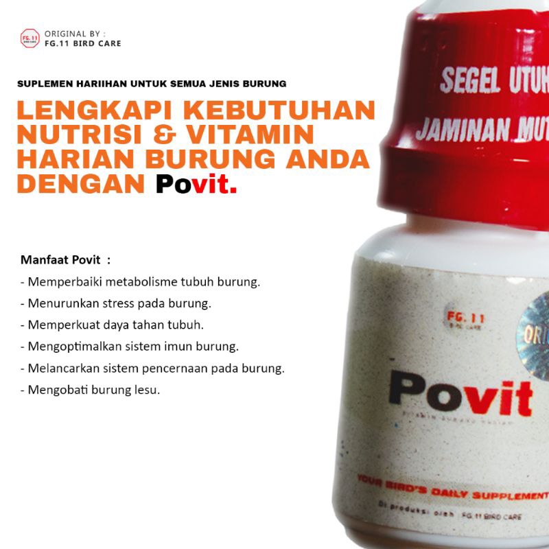 Jual POVIT VITAMIN HARIAN UNTUK BURUNG ANDA VITAMIN BURUNG TANPA EFEK ...