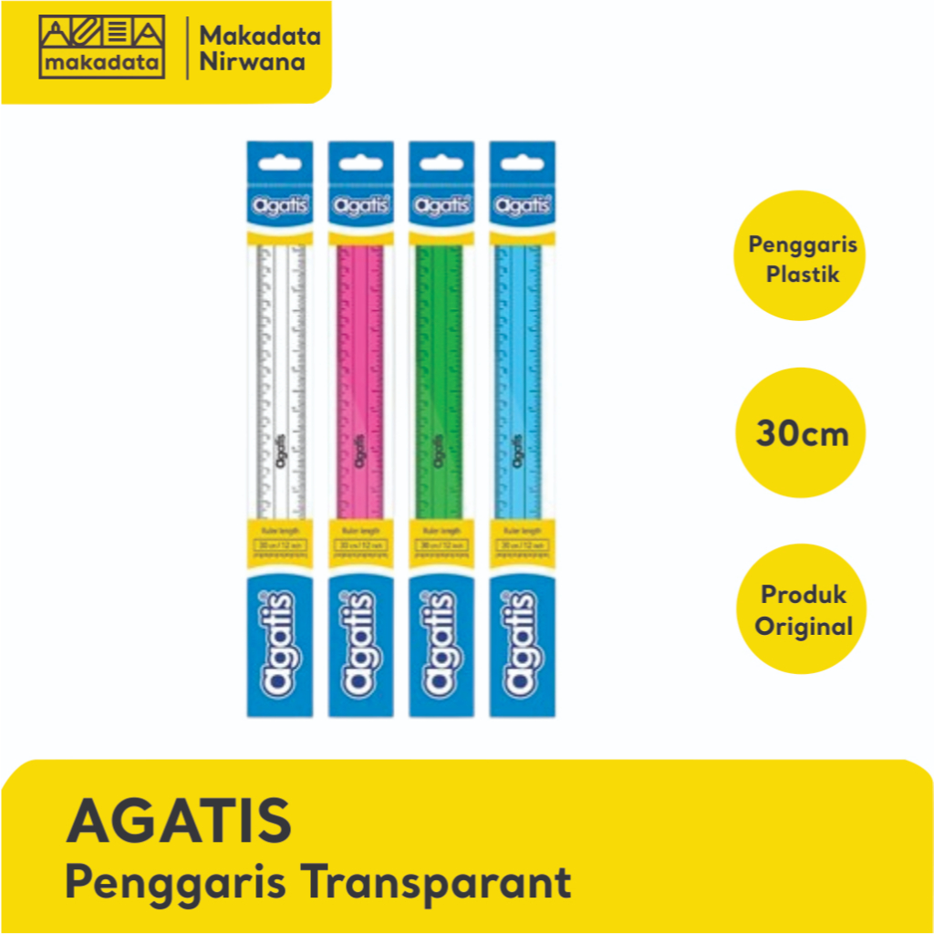 Jual AGATIS GARISAN/PENGGARIS TRANSPARANT 30CM (1 PCS) | Shopee Indonesia
