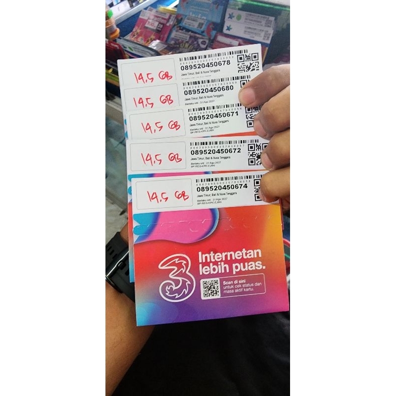 Jual Kartu Perdana paketan Tri kuota 14,5gb sudah aktif tinggal pakai ...