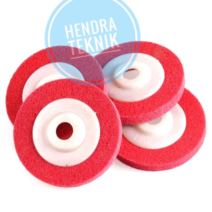Jual GRINDA POLES STAINLESS MERAH NON WOVEN 4“ BATU GRINDA MONEL 10cm ...