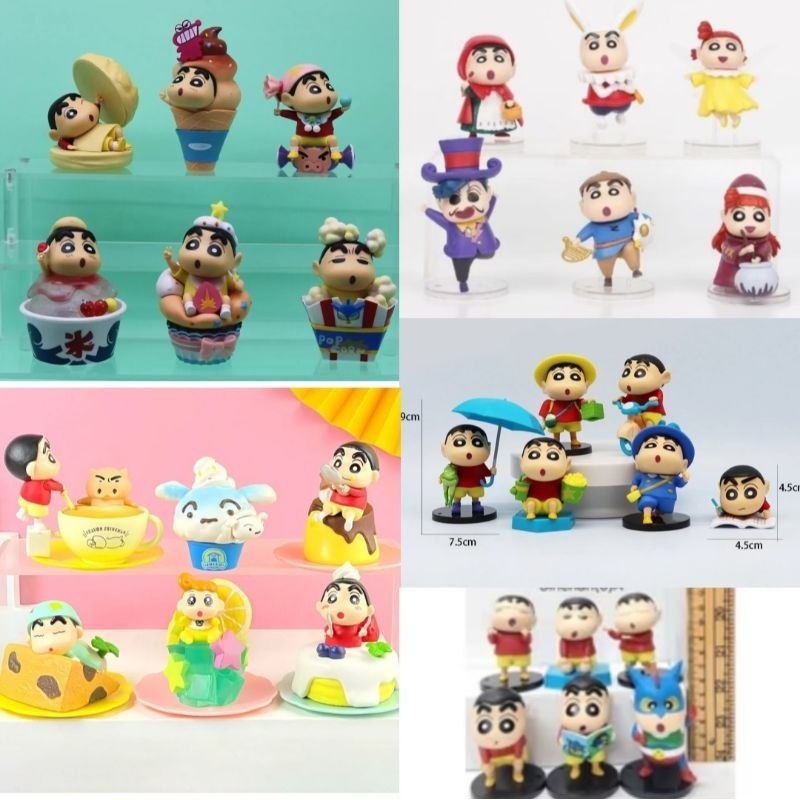 Jual crayon shin chan figure set 4 / 5 / 6 / 24 topper mainan | Shopee ...