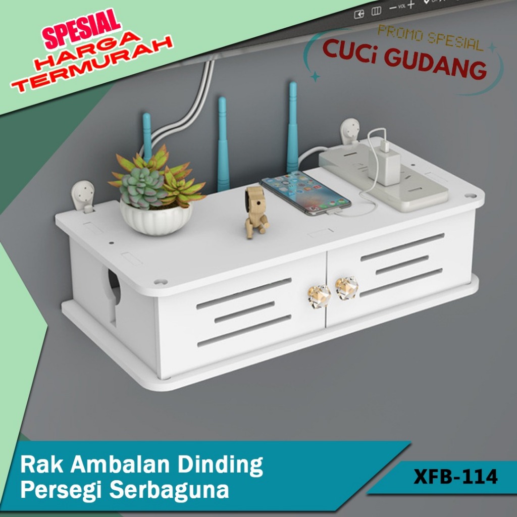 Jual CUCI GUDANG Tempat Router Kotak hub nirkabel WiFi terdapat 2 Pintu ...
